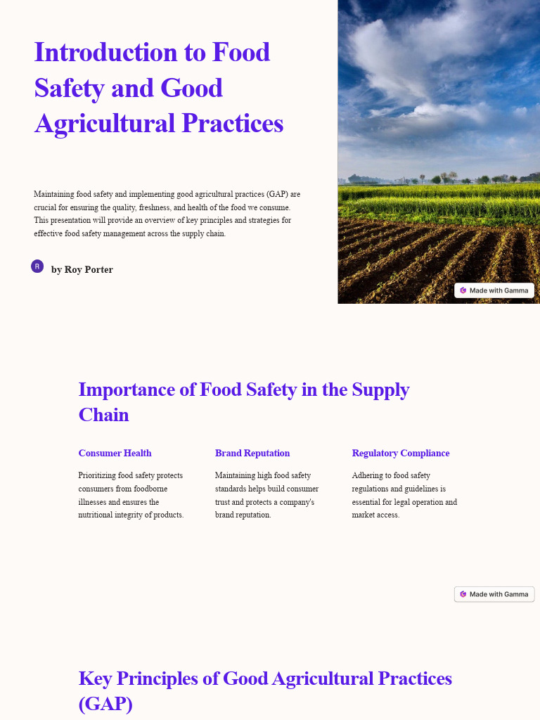 Food Safety & Agricultural Practices Guide | PDF | Food Safety ...