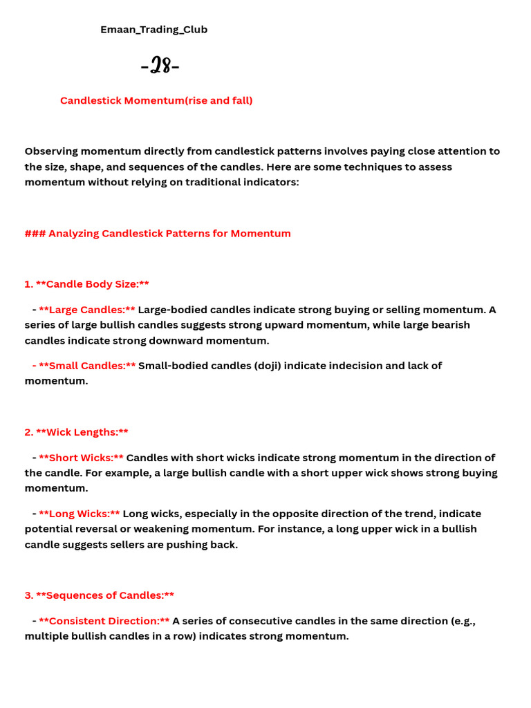 Observing Momentum Directly From Candlestick Patterns Involves Paying ...