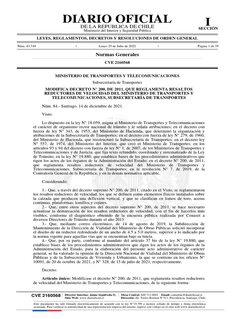 Modifica Decreto 200 | PDF | Chile