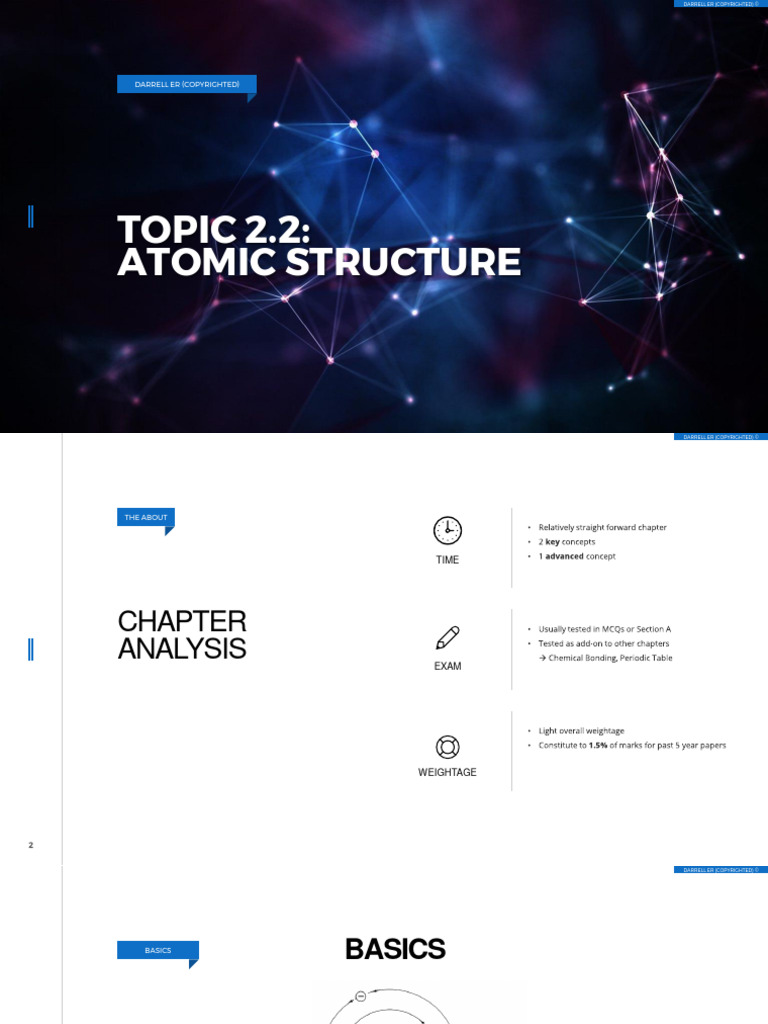 [CHEM CS] Chapter 2.2 - Atomic Structure | PDF | Atoms | Ion