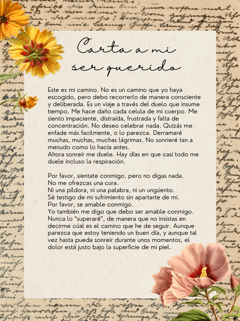 Carta A Un Ser Querido Pdf