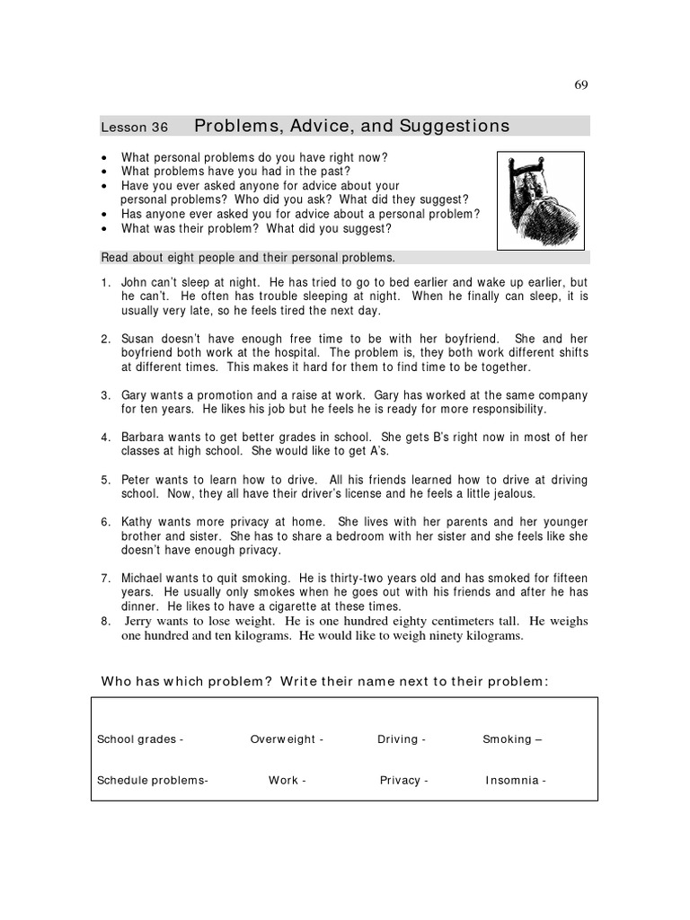 problems advice and suggestions | PDF