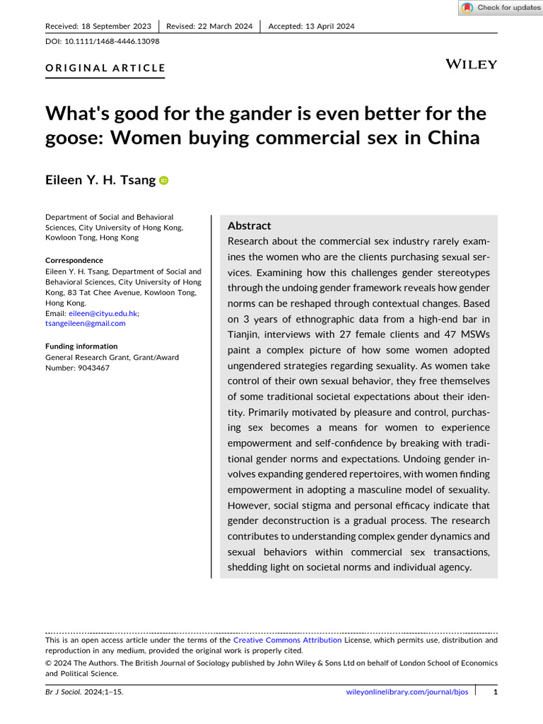British Journal of Sociology - 2024 - Tsang - What S Good For The ...