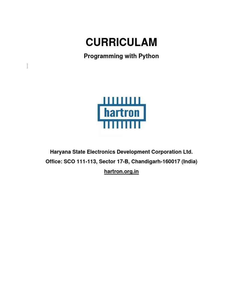 Curriculam - Programming With Python | PDF | Python (Programming ... Curriculam - Programming With Python | PDF | Python (Programming ...