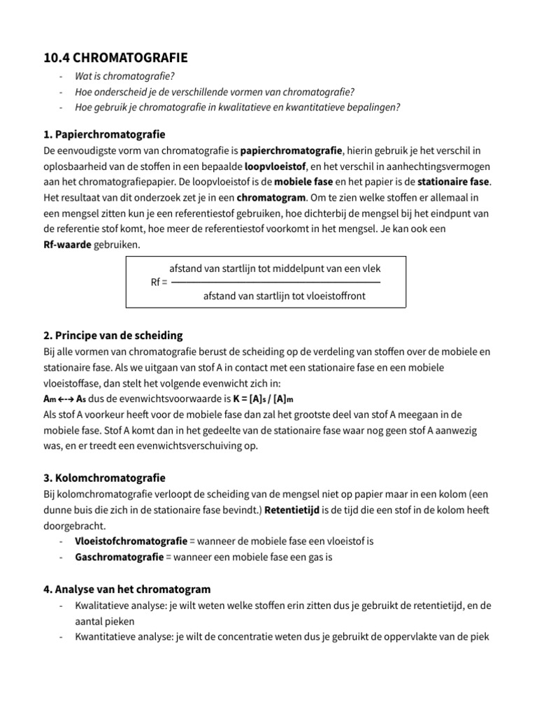 Samenvatting Chemie Voor Jouw (Hoofdstuk 12 en 10.4 & 10.5) 5vwo | PDF