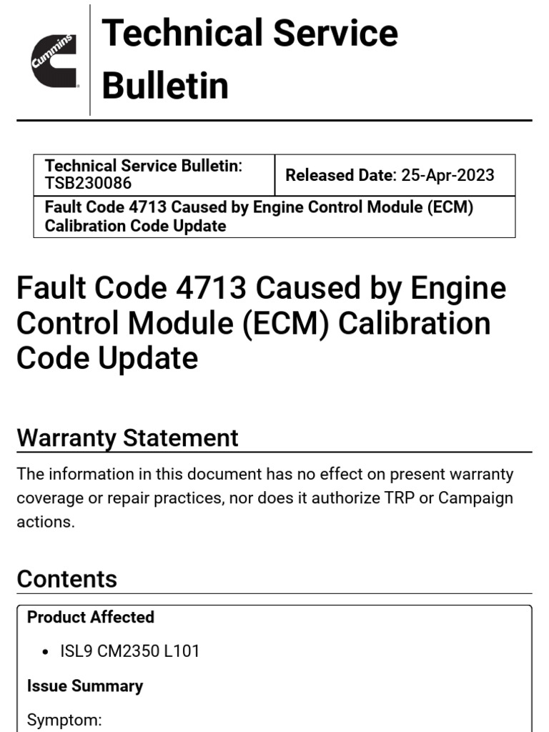 TSB Cummins 4713 | PDF
