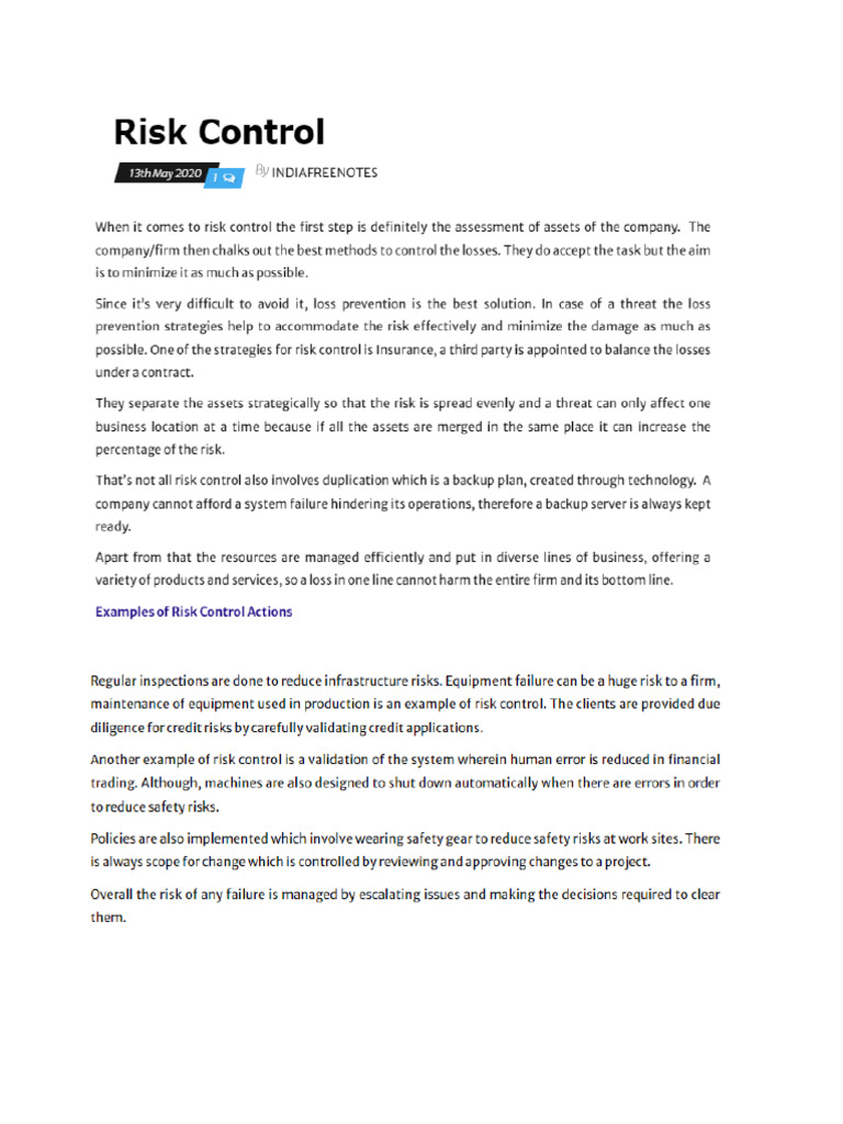 BMS-Risk Management - Mumbai University Notes | PDF