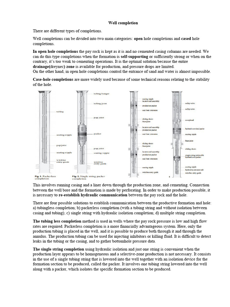 Different Types of Completions | PDF | Casing (Borehole) | Optical Fiber