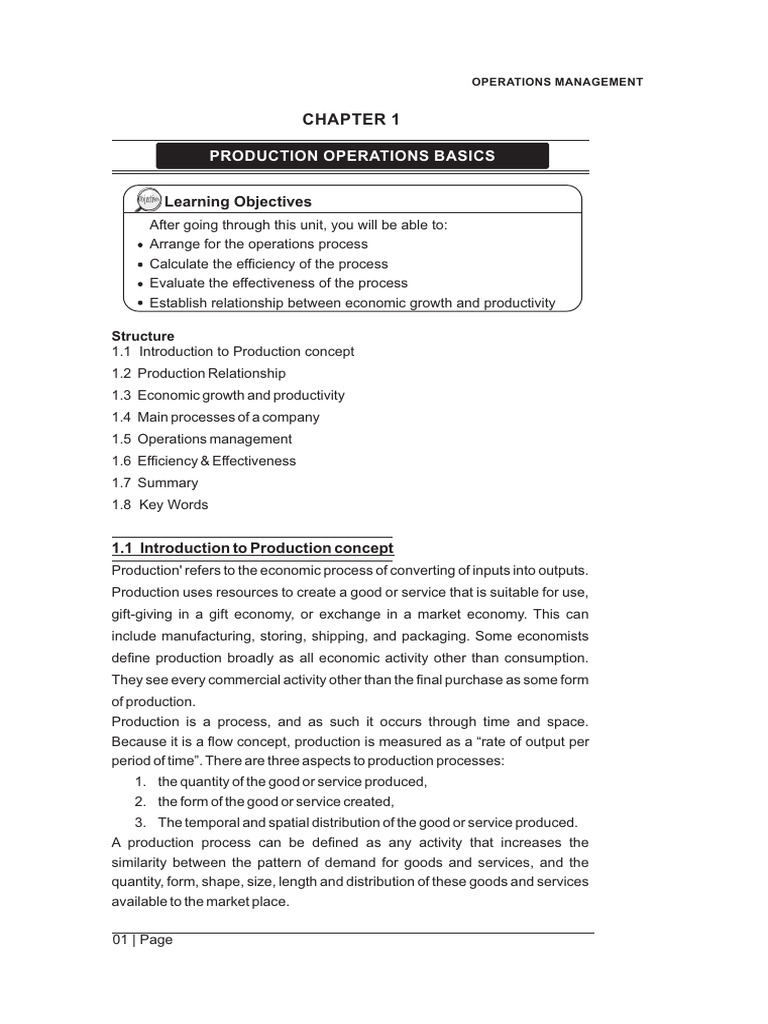 Production Operations Management Basics | PDF | Business Process ...