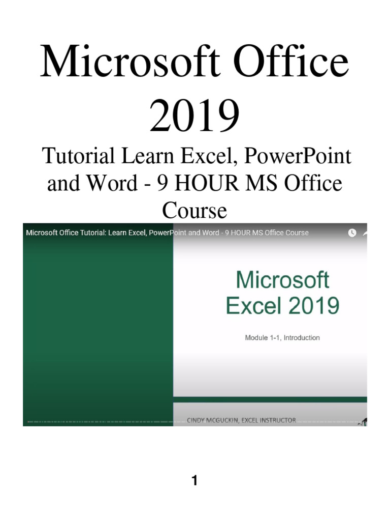 012-Microsoft Office Tutorial Learn Excel, PowerPoint and Word - 9 HOUR MS Office Course | PDF ...