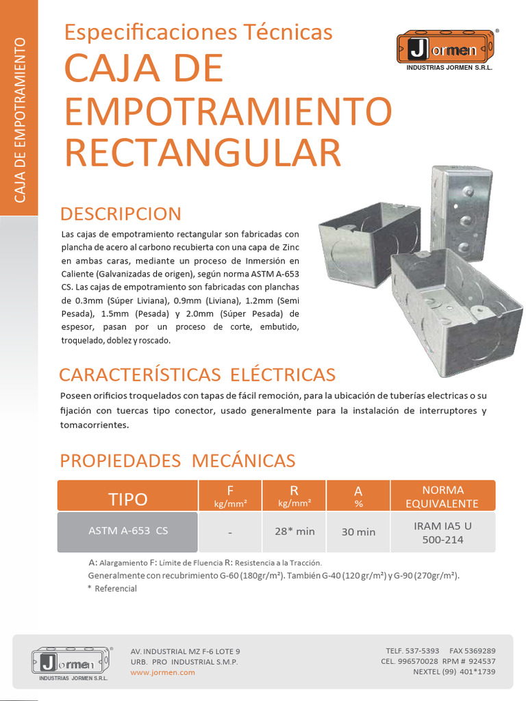 FT Caja Rectangular | PDF | Procesos industriales | Ingeniería de ...