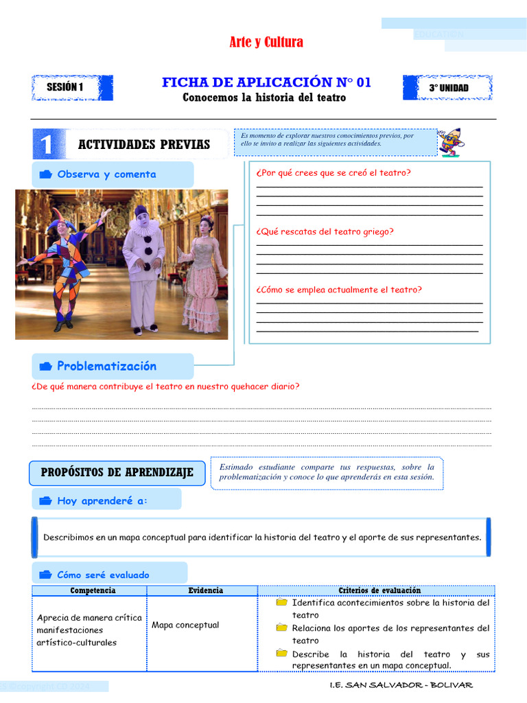 Ficha de Aplicacion 01 | PDF | Teatro | Antigua Grecia