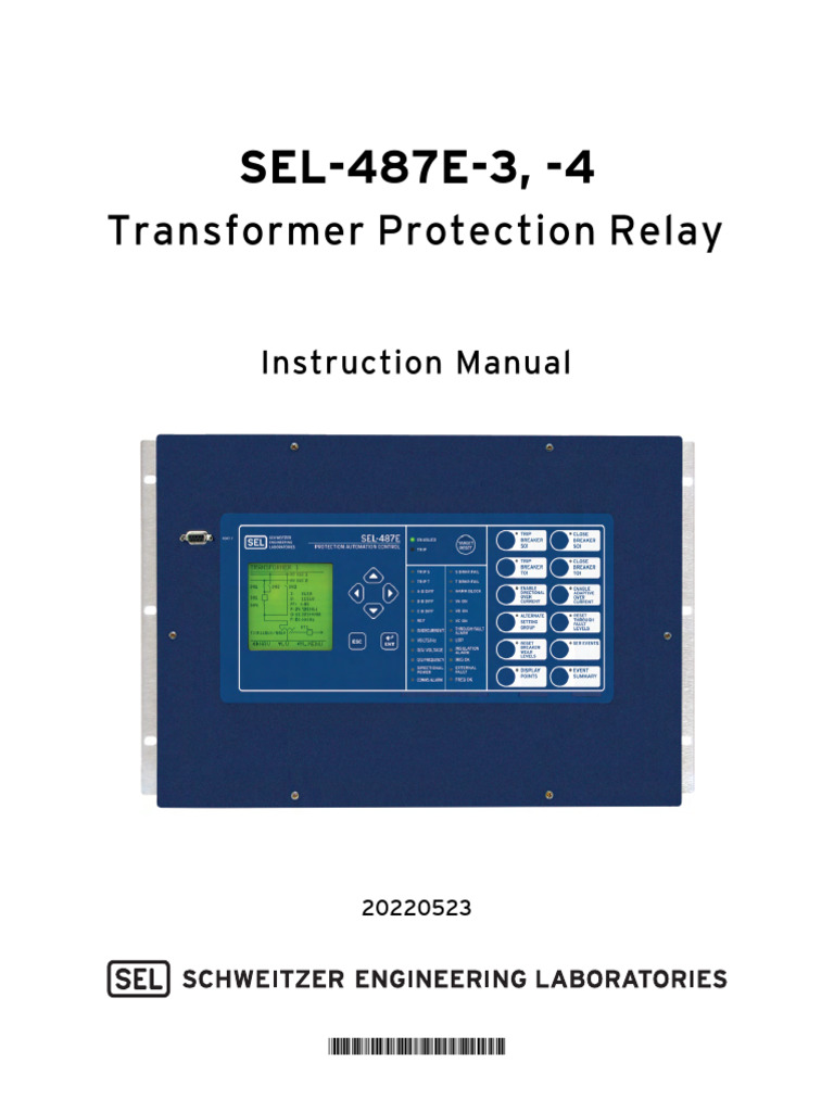 SEL-487E-3, - 4: Transformer Protection Relay | PDF | Relay | Root Mean ...