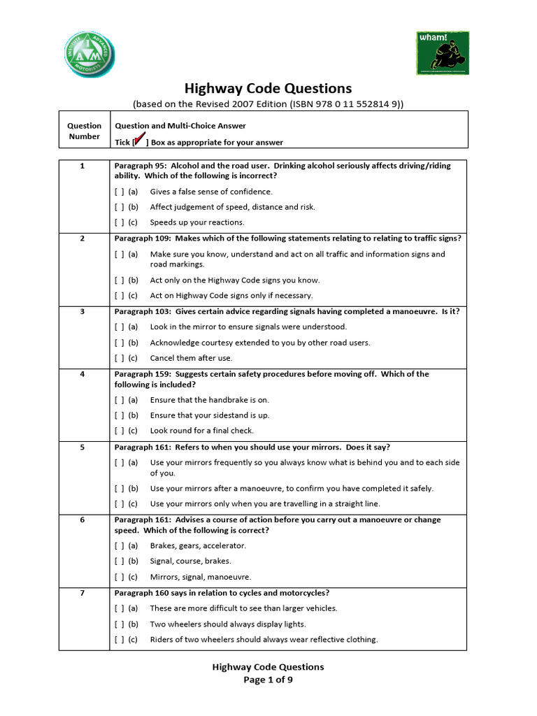 HC Questions | PDF | Traffic | Traffic Light