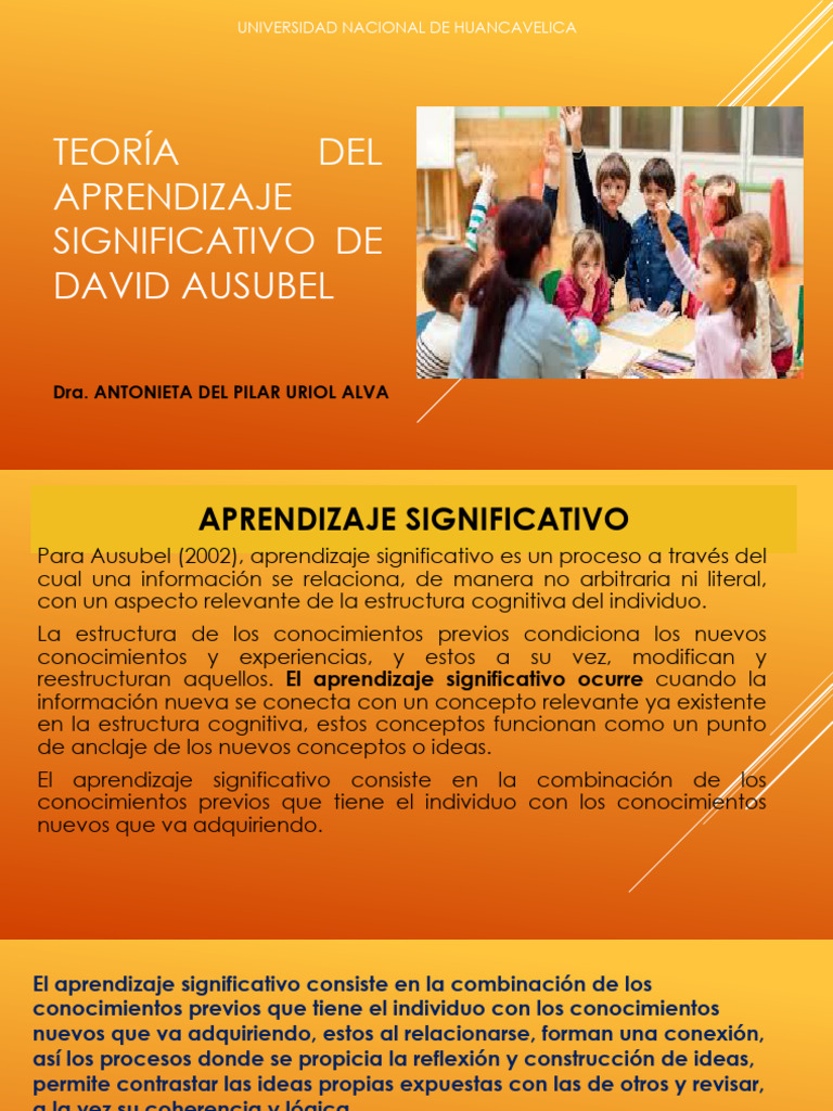 Teoría Del Aprendizaje Significativo de David Ausubel | PDF | Cognición ...