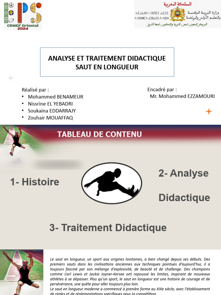 Analyse didactique du saut en longueur | PDF | Athlétisme