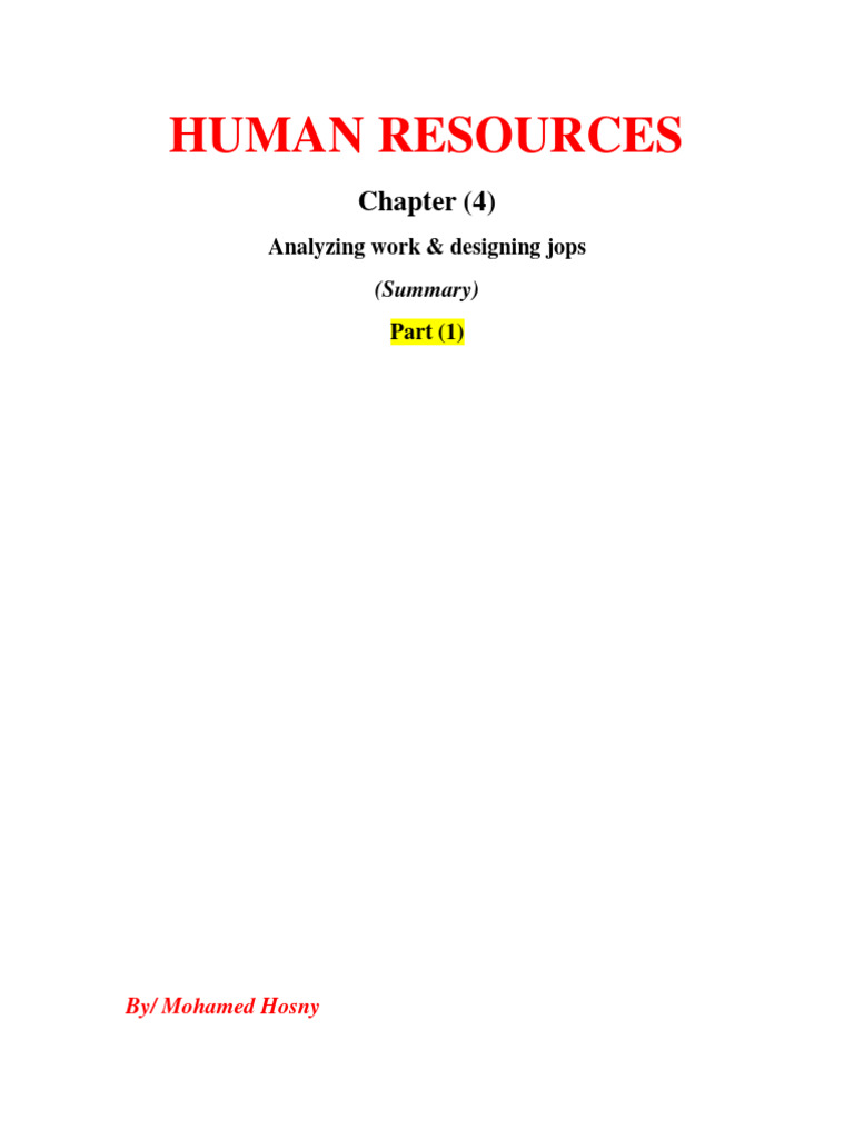 Human Resources: Chapter | PDF