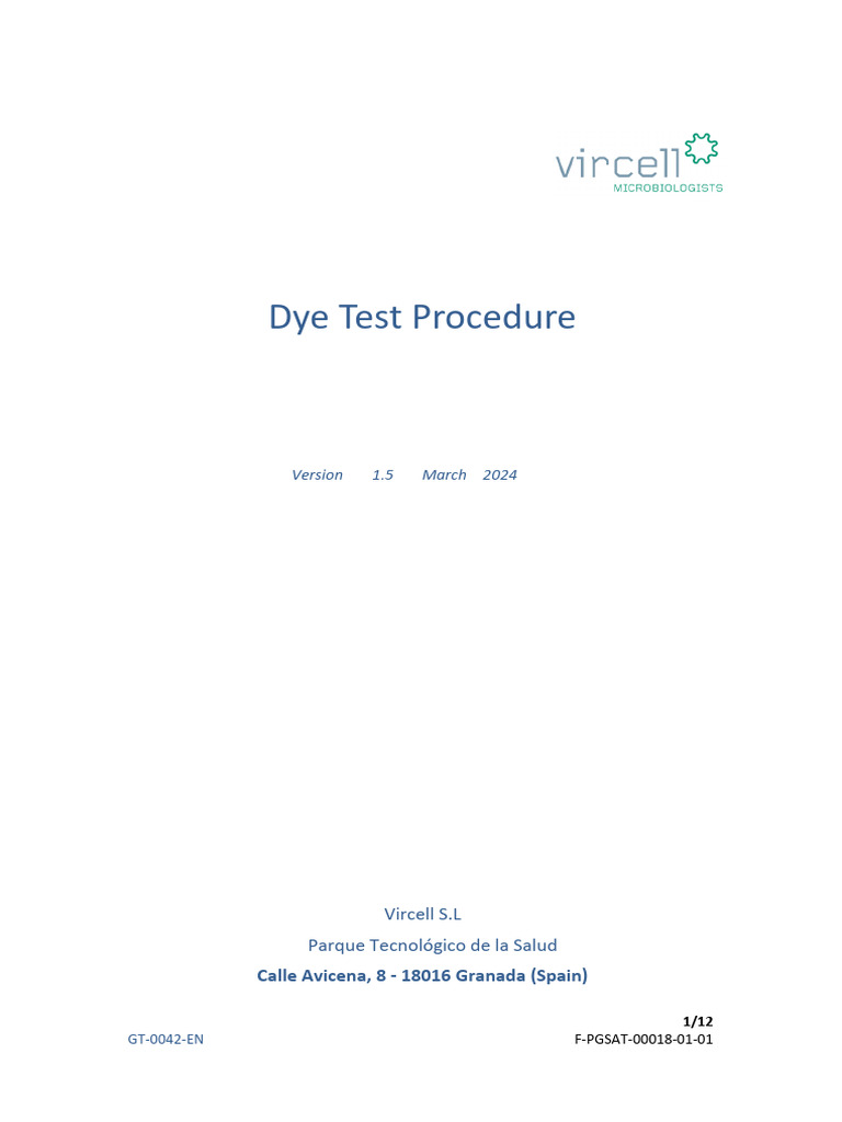gt-0042_dye_test_procedure | PDF | Spectrophotometry | Computing