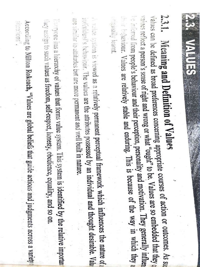 Values | PDF | Behavior | Psychological Concepts
