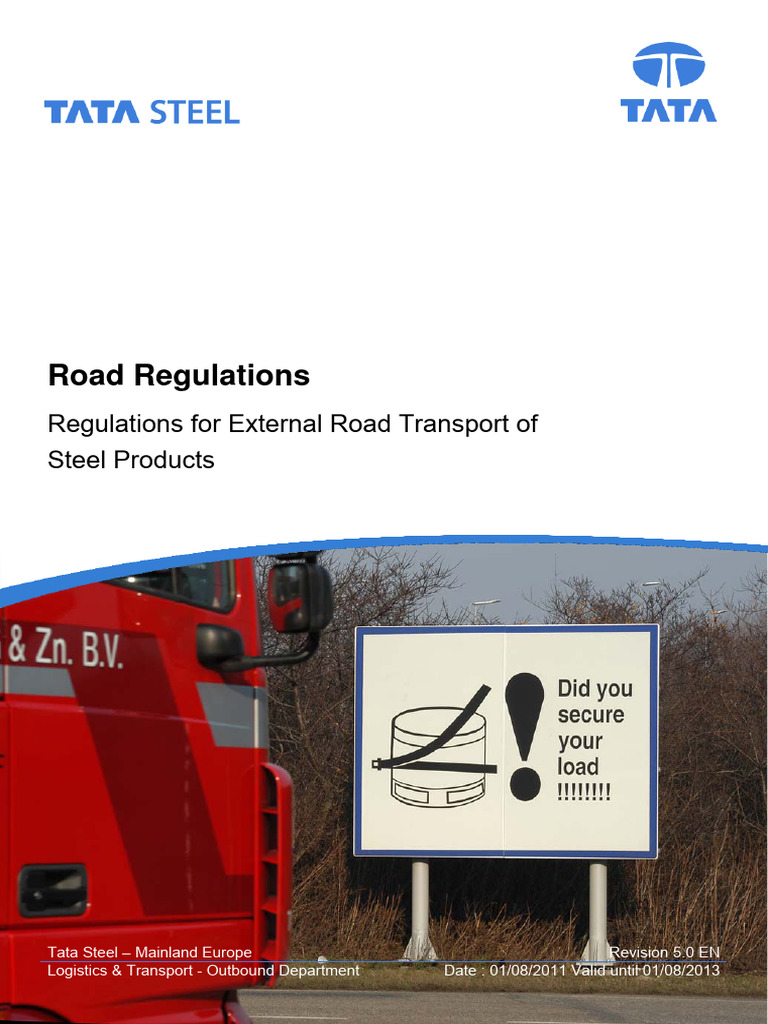 Tata Steel Road Regulations en | PDF | Plywood | Personal Protective ...