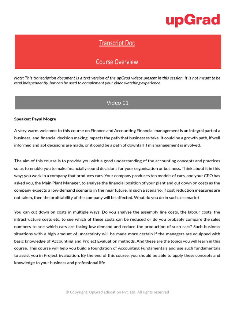 Transcript_+Course+Overview | PDF | Copyright | Copyright Law