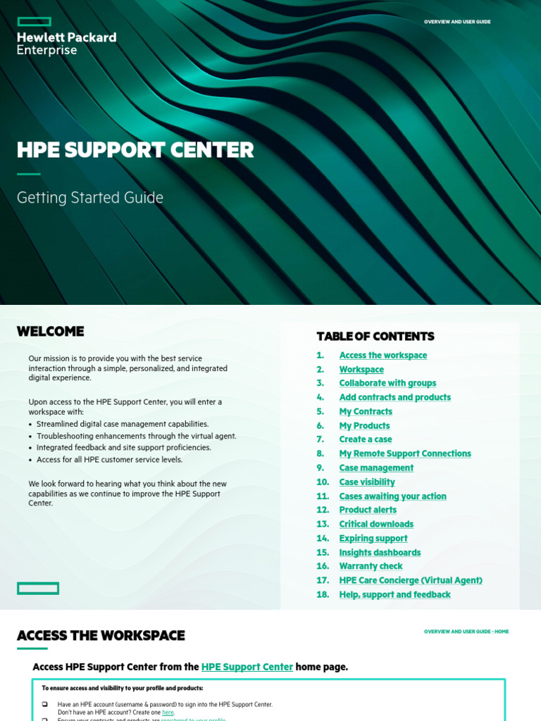 HPE Support Center Getting Started and Frequently Asked Questions ... HPE Support Center Getting Started and Frequently Asked Questions ...