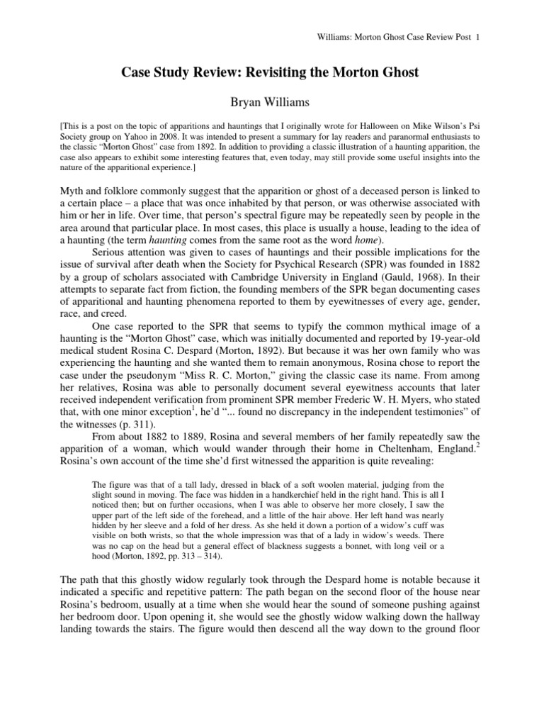The Morton Ghost: A Haunting Review | PDF | Parapsychology | Ghosts