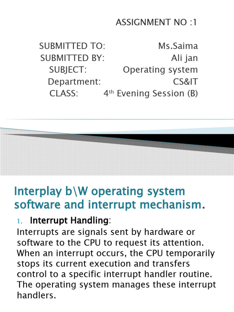 Os Assignment No 1 | PDF | Operating System | Input/Output