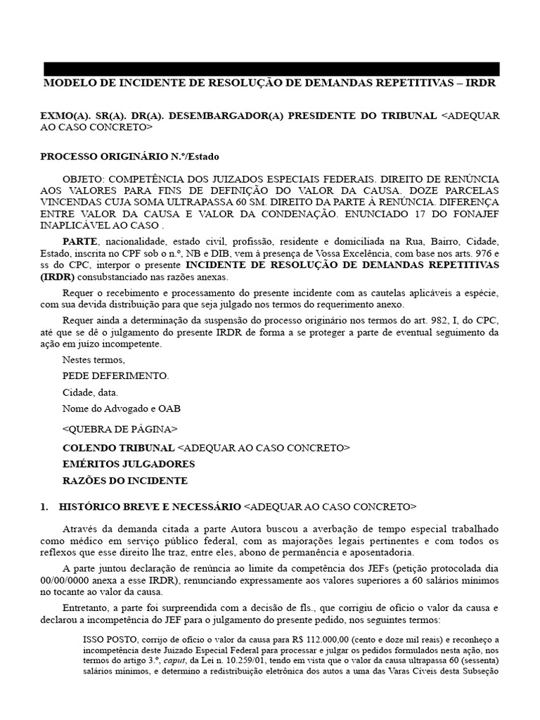 109_modelo_incidente_resolucao_demandas_repetitivas_–_irdr | Download ... 109_modelo_incidente_resolucao_demandas_repetitivas_–_irdr | Download ...