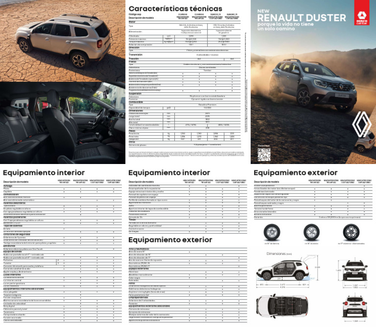 2023-07-28-Ficha Tecnica - Duster - Compressed | PDF | Tracción en las cuatro ruedas | Sistema ...