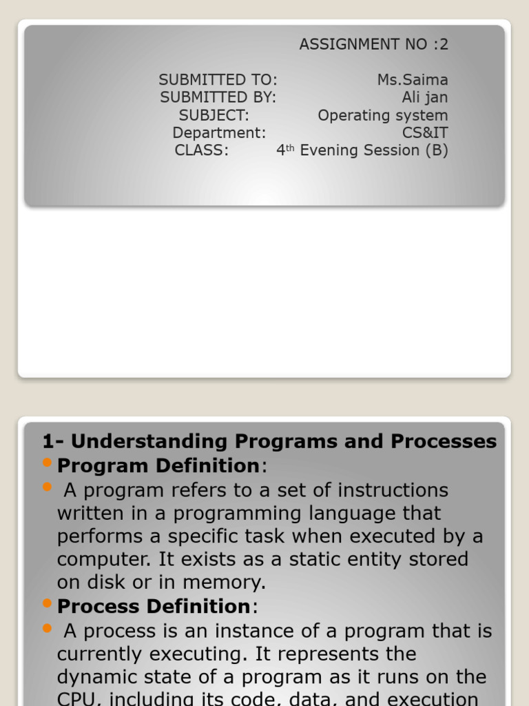 Os Assignment No 2 | PDF | Process (Computing) | Operating System
