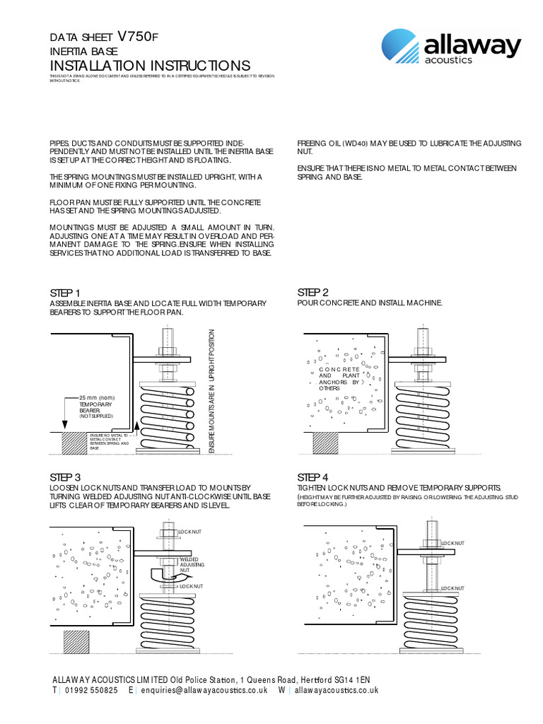 V750F Inertia Base Installation Instructions | PDF | Mechanical Engineering