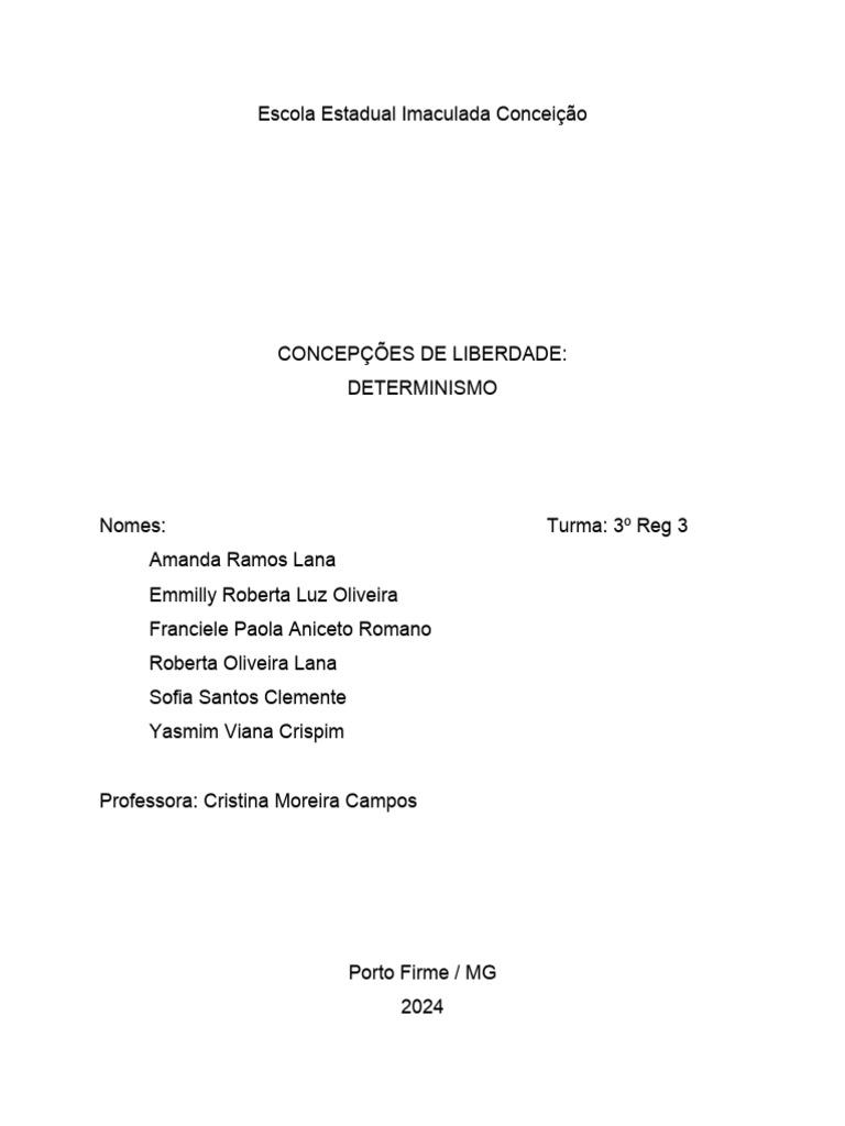 Determinism o | PDF | Liberdade | Livre arbítrio