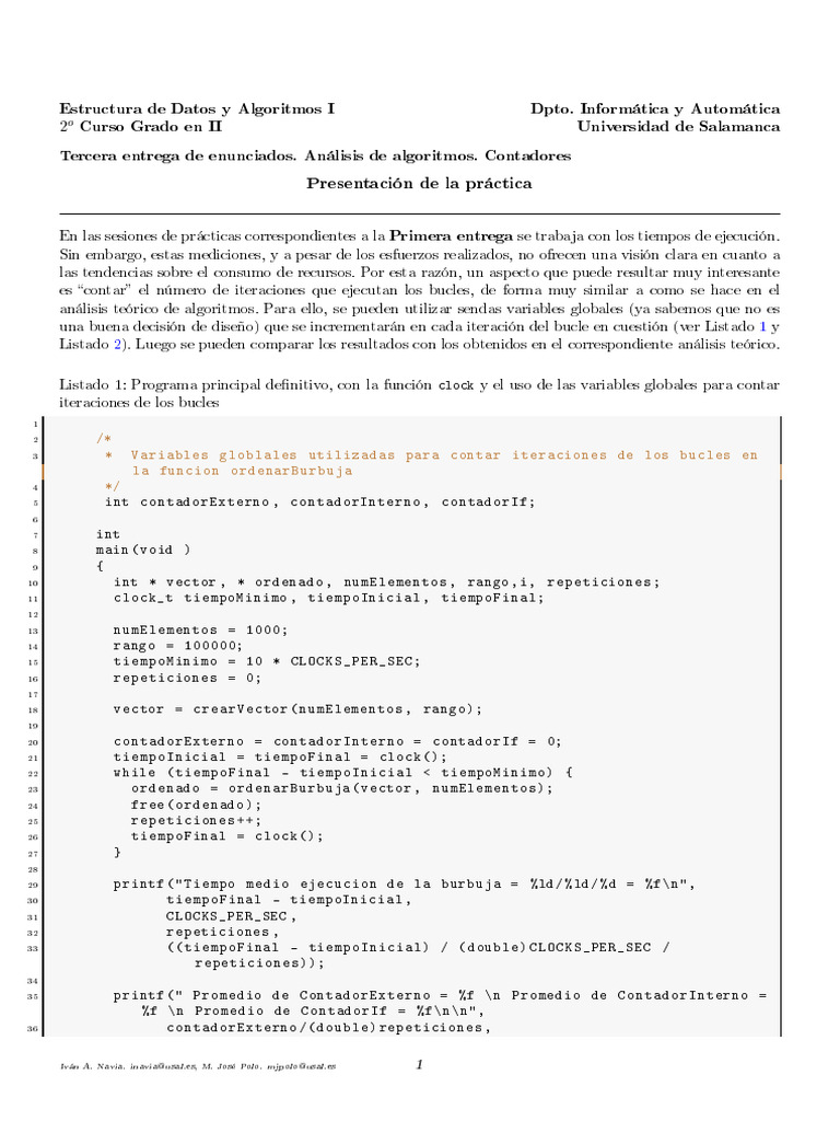 enunciadosAnalisisAlgoritmos | PDF | Algoritmos | Ingeniería de software