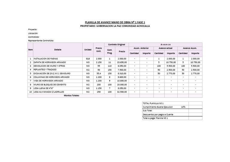 Planilla Av 1. | PDF | Hormigón | Material compuesto