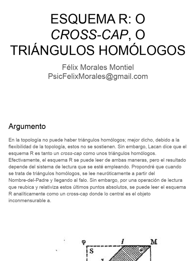 ESQUEMA R - O CROSS-CAP, O TRIÁNGULOS HOMÓLOGOS - Presentación en APOLa - Final | PDF | René ...