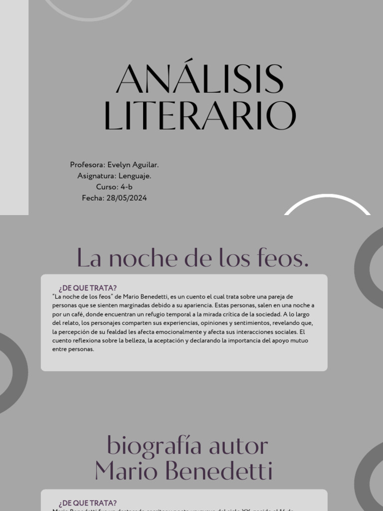 La Noche de Los Feos | PDF | Autor | Cuentos