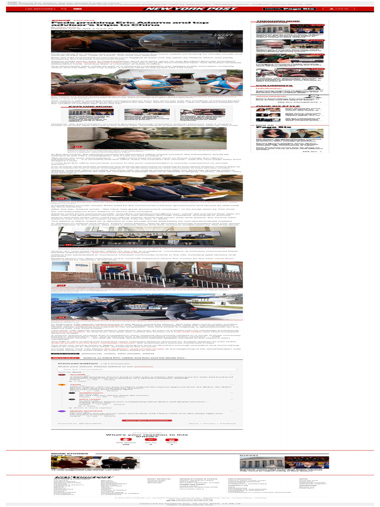 Feds Probing Eric Adams and Top Adviser's Trips To China | PDF ...