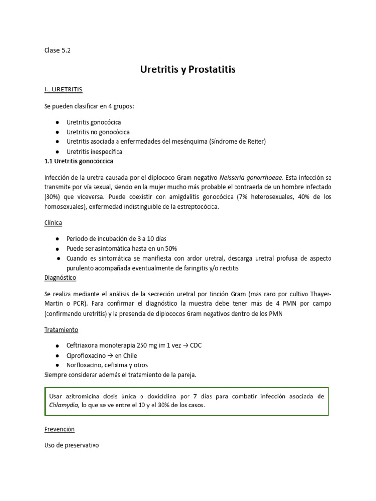 Uretritis y Prostatitis | PDF | Medicina CLINICA | Inmunología