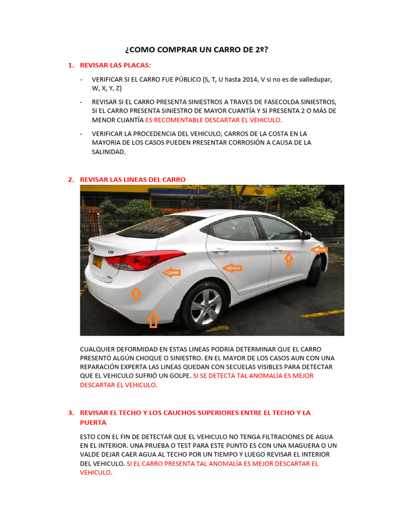 Guía para Comprar un Carro Usado | PDF | Refrigerante | Vehículo de motor