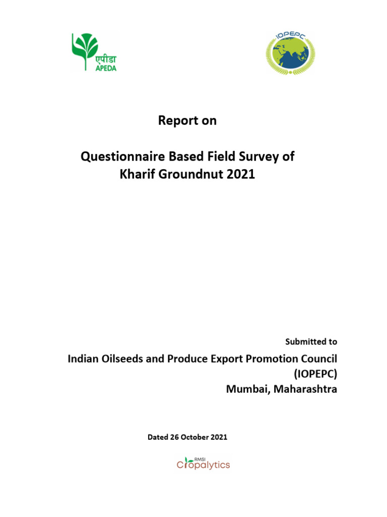 2021 Groundnut Survey Report | PDF | Sowing | Gujarat