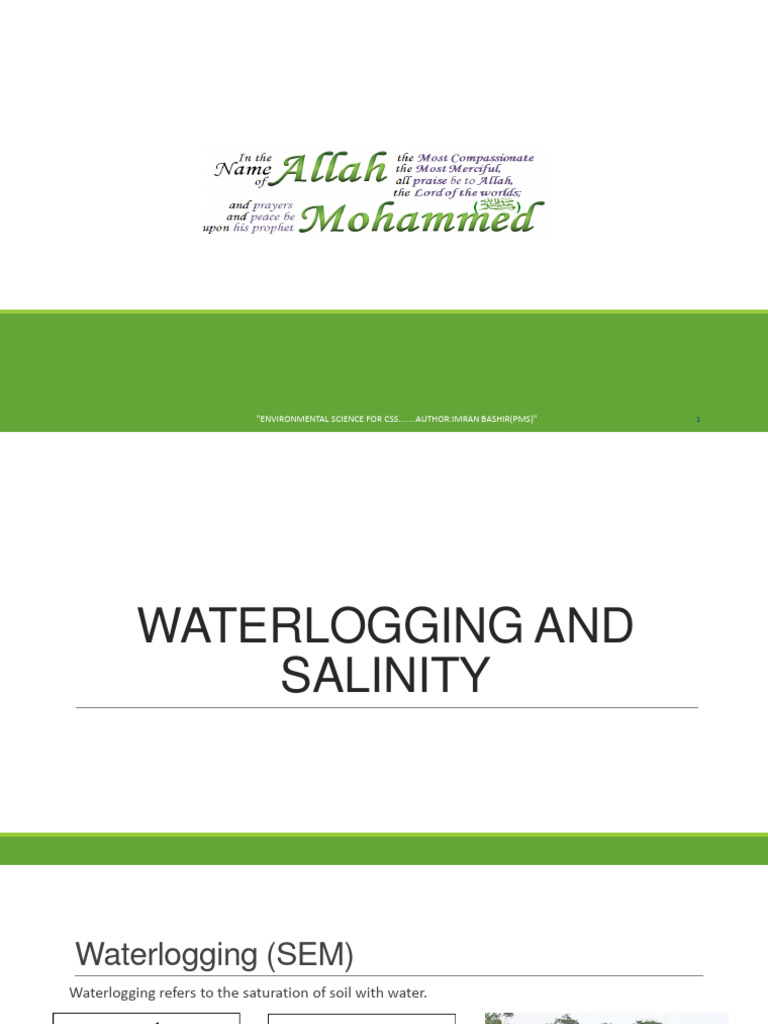 1.7 - Waterlogging and Salinity | PDF | Irrigation | Natural Environment
