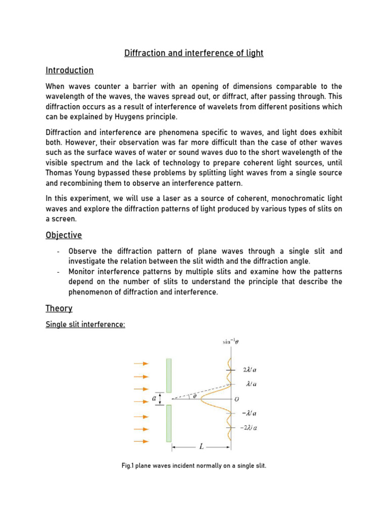 Interference and Diffraction | PDF | Diffraction | Electrodynamics