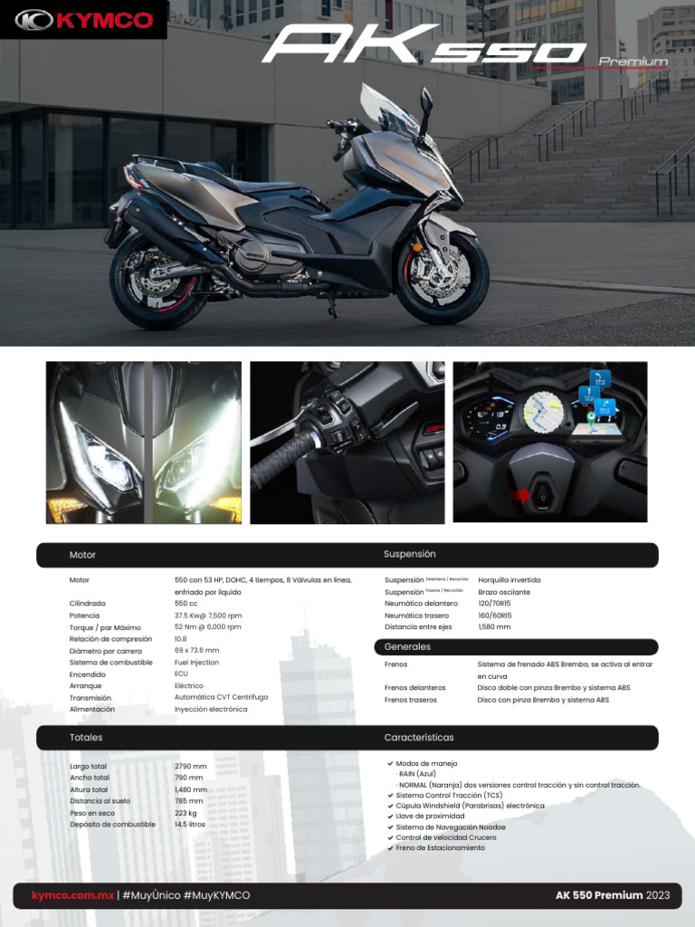 KYMCO FT AK550Premium Compressed | PDF | Inyección de combustible | Vehículos