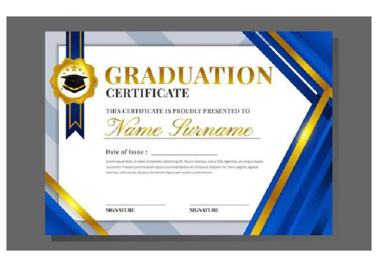 High School Diploma Modern Elegant Certificate Free Vector Pdf