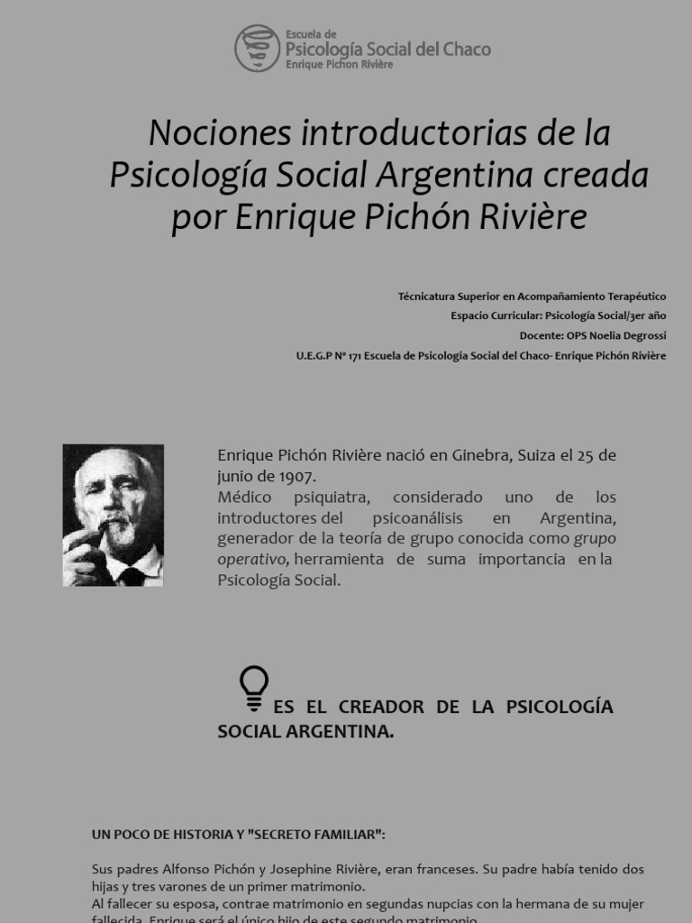 Pich-N Rivi-Re y Ps. Social | PDF | Science | Sicología