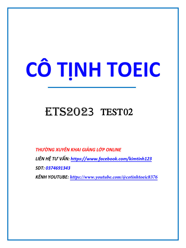 ETS 2023 - TEST 2 - ĐỀ | PDF