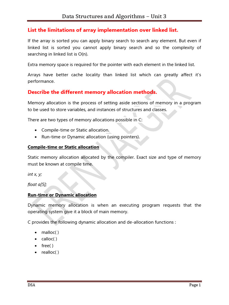 DSA Notes by Inam Unit 3 | PDF | Software Development | Computer Science DSA Notes by Inam Unit 3 | PDF | Software Development | Computer Science