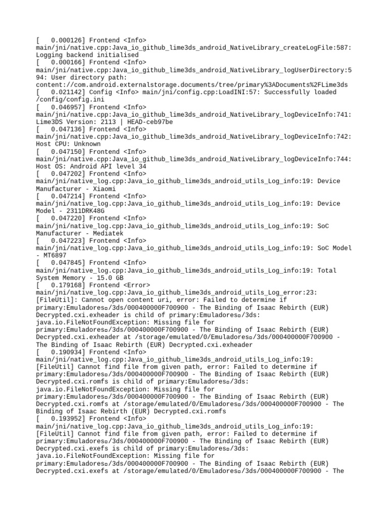 Lime3ds Log | PDF | Computing | Computer Architecture