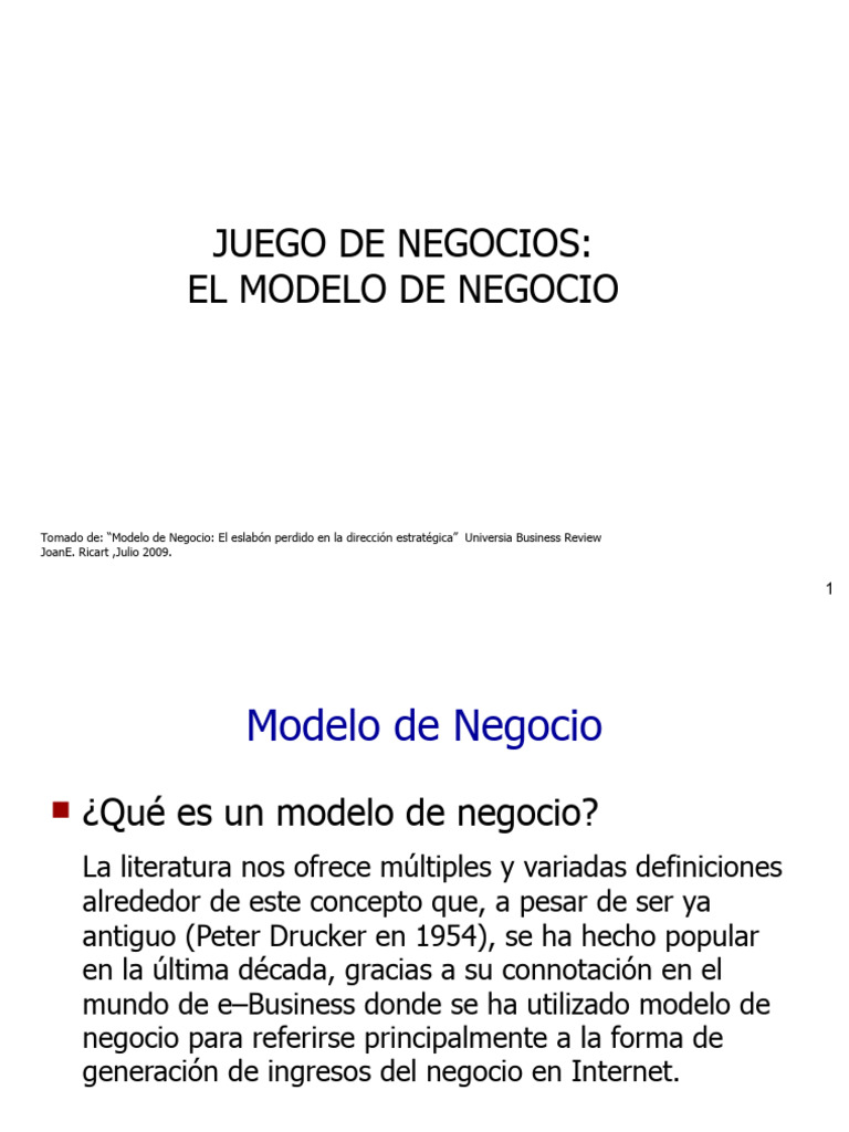 1-Modelo de Negocio | PDF | Modelo de negocio | Cadena de valor